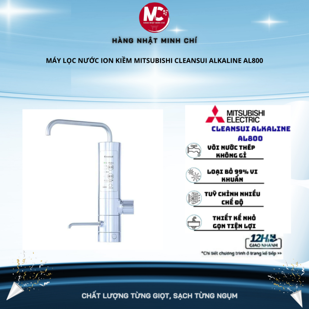 Máy lọc nước ion kiềm Mitsubishi Cleansui Alkaline AL800 Công nghệ màng ...