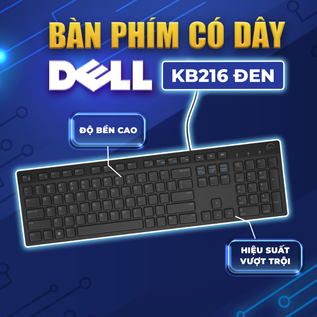 Bàn phím dell có dây KB216 có dây - Chính hãng | Shopee Việt Nam