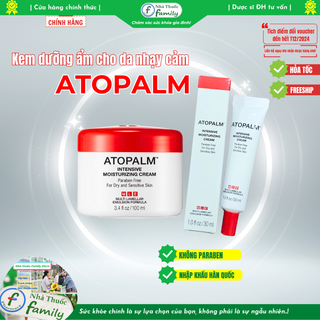 ATOPALM Cream - Kem dưỡng ẩm cho da mẫn cảm, viêm da cơ địa. Dùng cho ...