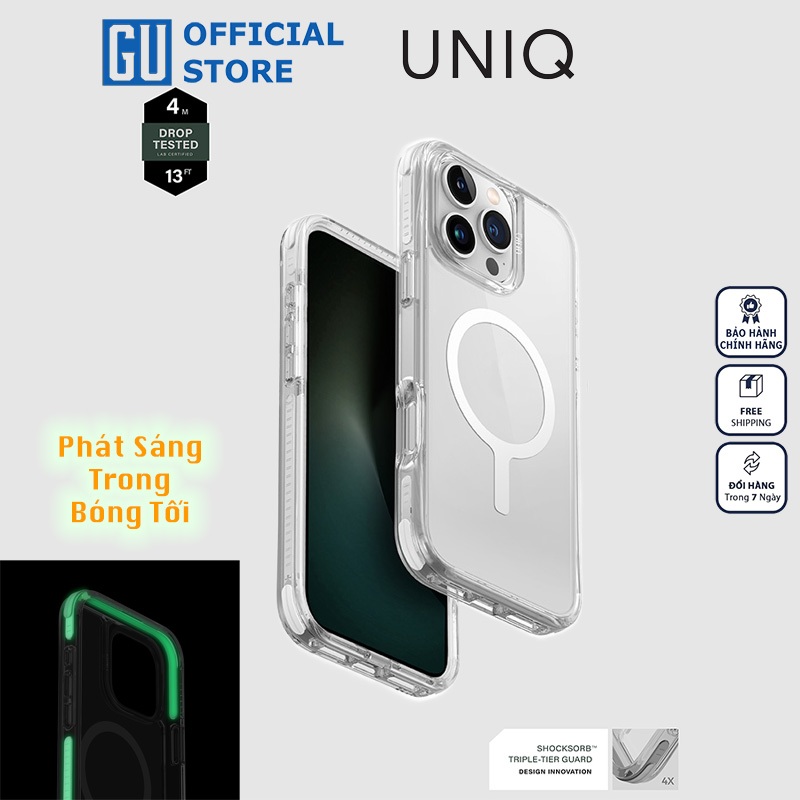Ốp Lưng UNIQ Combat Luminous Cho iPhone 16 Series Có Khả Năng Phát Sáng ...