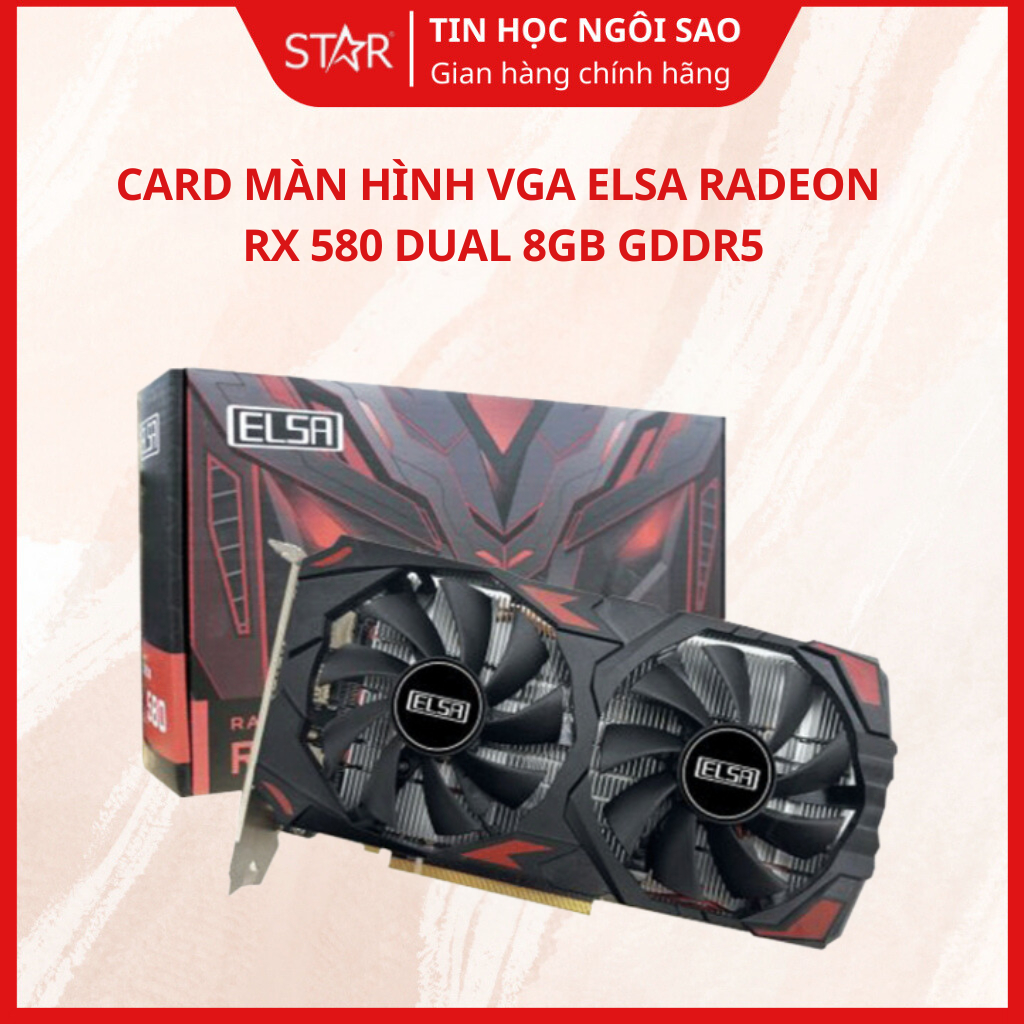 Card màn hình VGA ELSA Radeon RX 580 Dual 8GB GDDR5 - Bảo hành 36 tháng ...