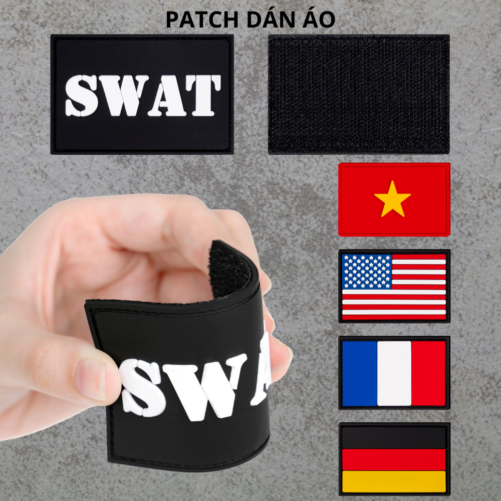 Patch cao su dán áo, miếng dán velcro chất liệu cao su, patch dán đồng ...