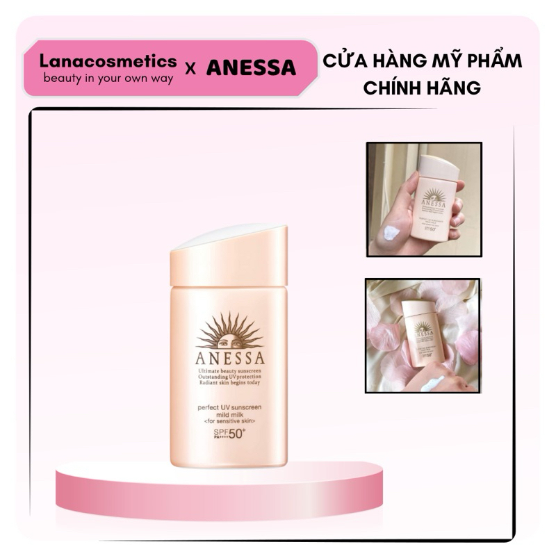 KEM CHỐNG NẮNG ANESSA PERFECT UV SUNSCREEN MILD MILK 60ML (MẦU HỒNG) | Shopee Việt Nam