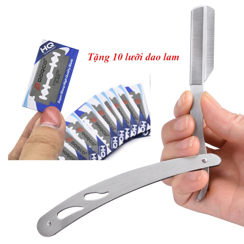 Dao Cạo Râu Đa Năng Inox Cao Cấp Tặng 10 Lưỡi Dao Lam Dorco | Shopee ...