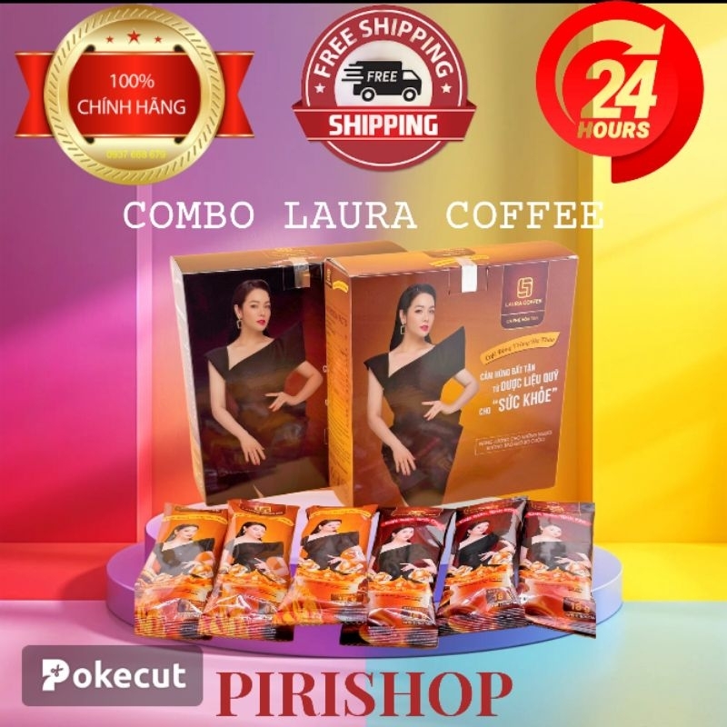 COMBO 4HOP CÀ PHÊ LAURA , LAURA COFFEE VỊ NẤM LINH CHI VÀ ĐÔNG TRÙNG ...