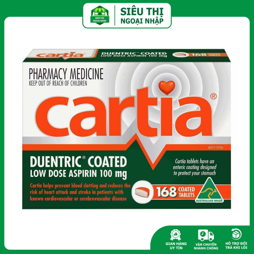 Date 1/2026 - Viên chống đột quỵ Cartia Úc 168v | Shopee Việt Nam