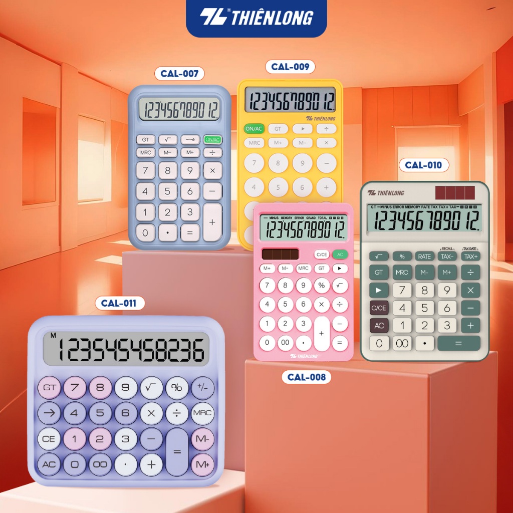 Máy tính cầm tay văn phòng để bàn Thiên Long Flexio - máy tính mini 12 số, phù hợp tính toán ...