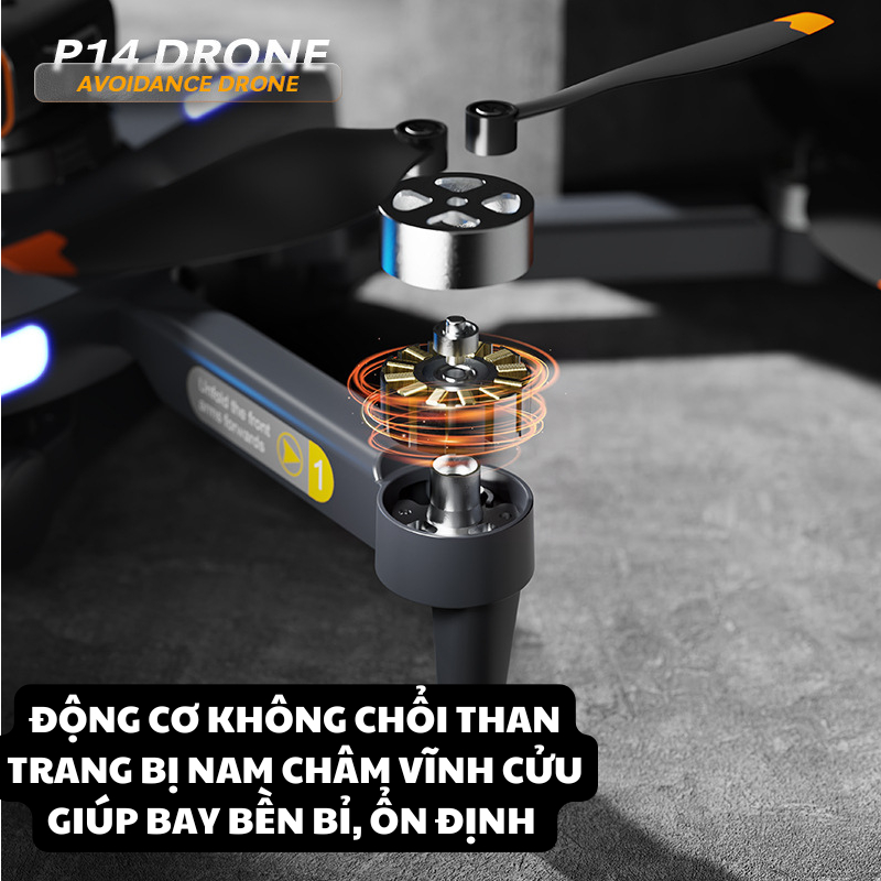 Flycam P14 Pro, flycam giá rẻ Động Cơ Không Chổi Than, tránh va chạm, hợp với người mới chơi ...