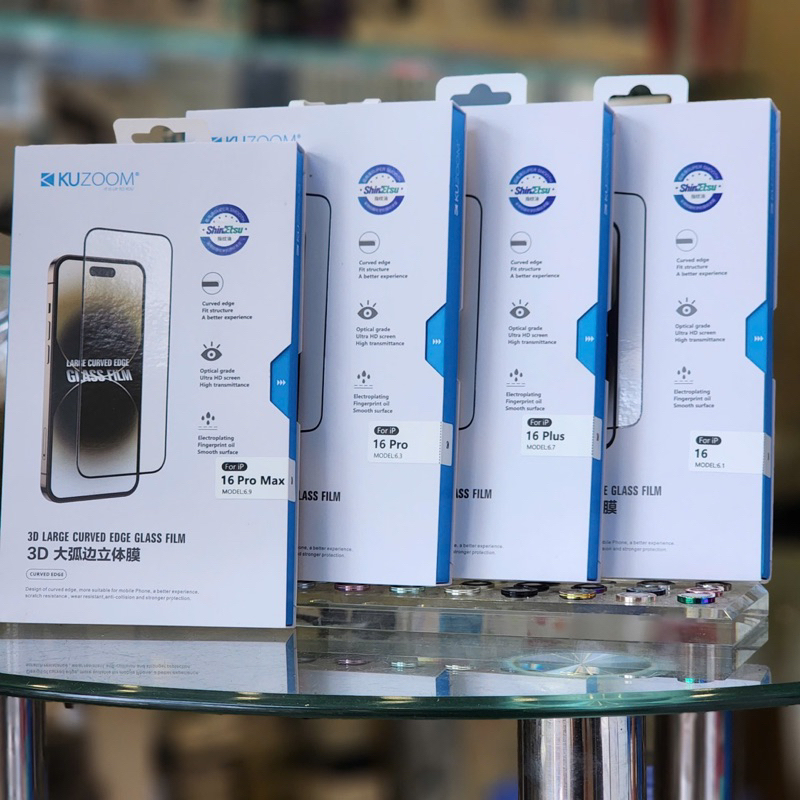 Kính cường lực Kuzoom trong suốt bảo vệ màn loa ip16 / ip16pro/ ip16 plus / ip16 pro max ...