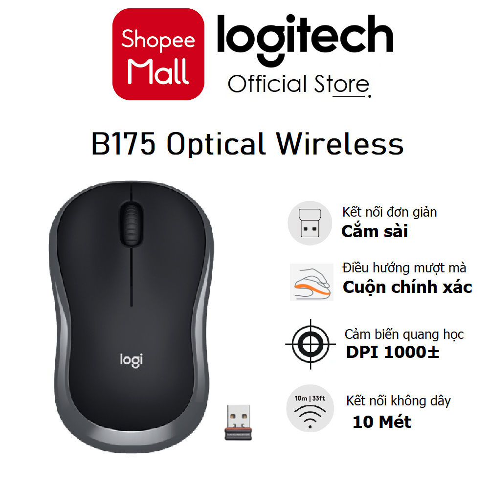 Chuột Logitech B175 USB 2.4Ghz Pin 1 năm - Bảo hành 3 năm | Shopee Việt Nam