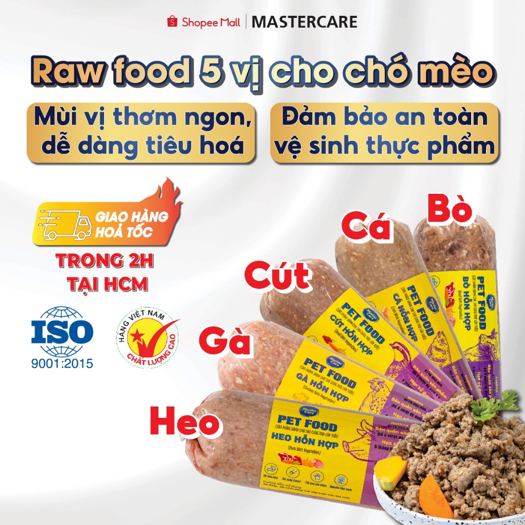 Thức Ăn Cho Chó Mèo Đông Lạnh 500g - Thịt Tươi Combo Vip 5 Đủ 5 Vị Thức ...
