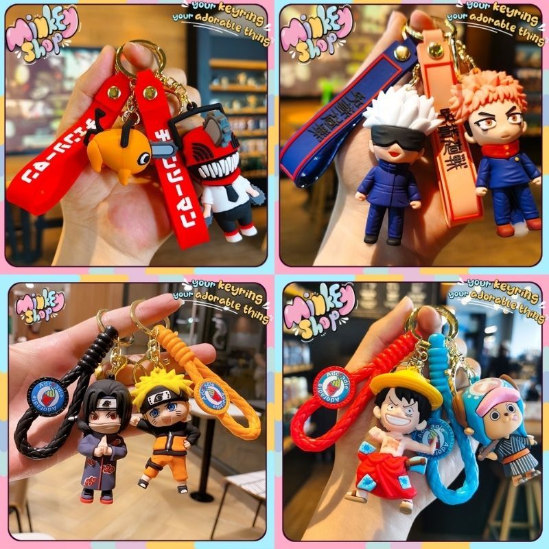 Móc khoá Naruto, OnePiece, Jujutsu Kaise, Chainsaw dễ thương móc chìa ...