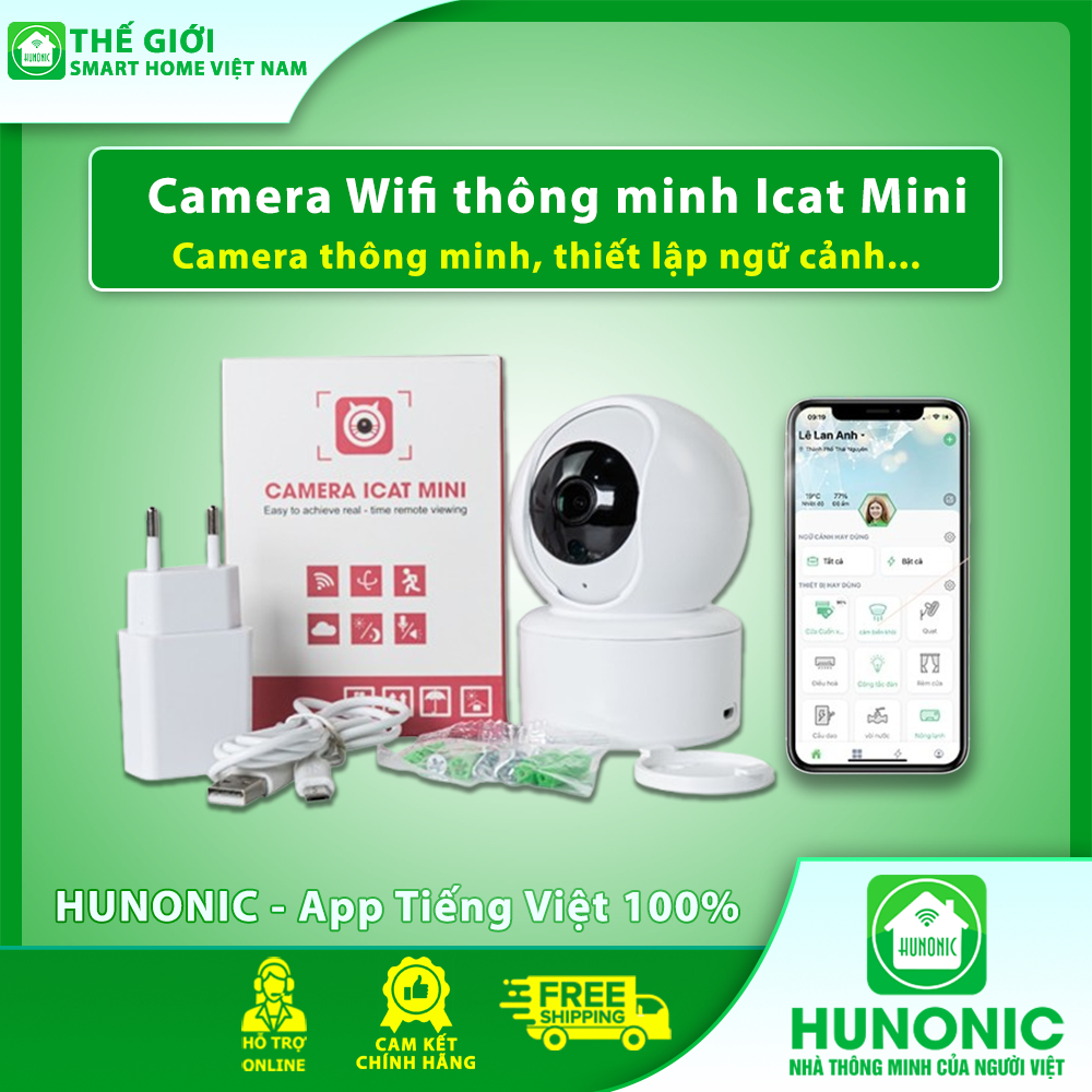 Hunonic Camera Wifi ICat Mini - Tích hợp giám sát qua điện thoại trên ...