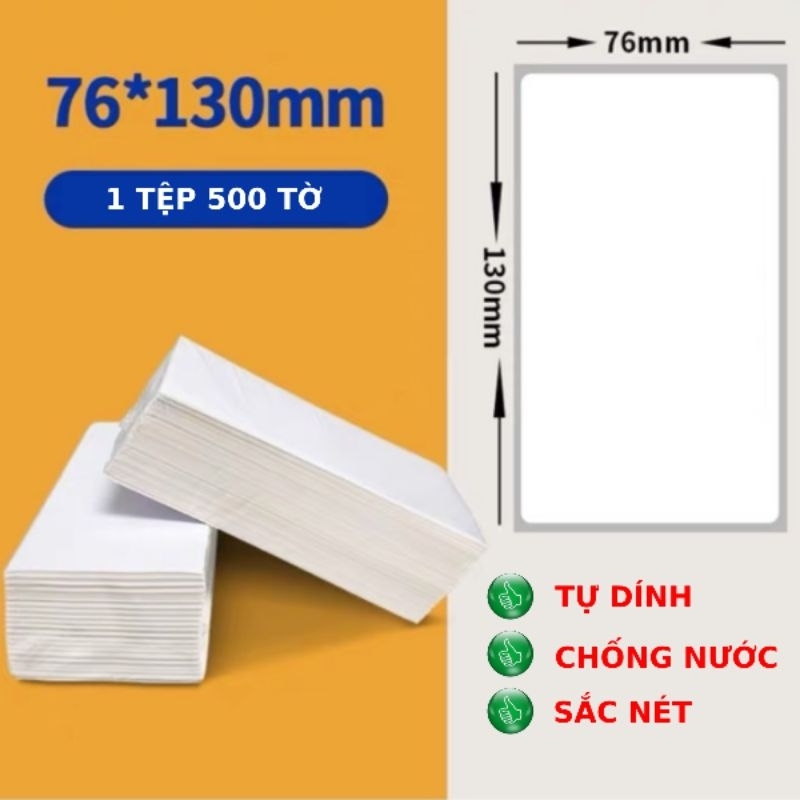 COMBO 10 TỆP Giấy A7 76x130 loại dày, giấy in nhiệt A7 dạng tệp 500 tem ...