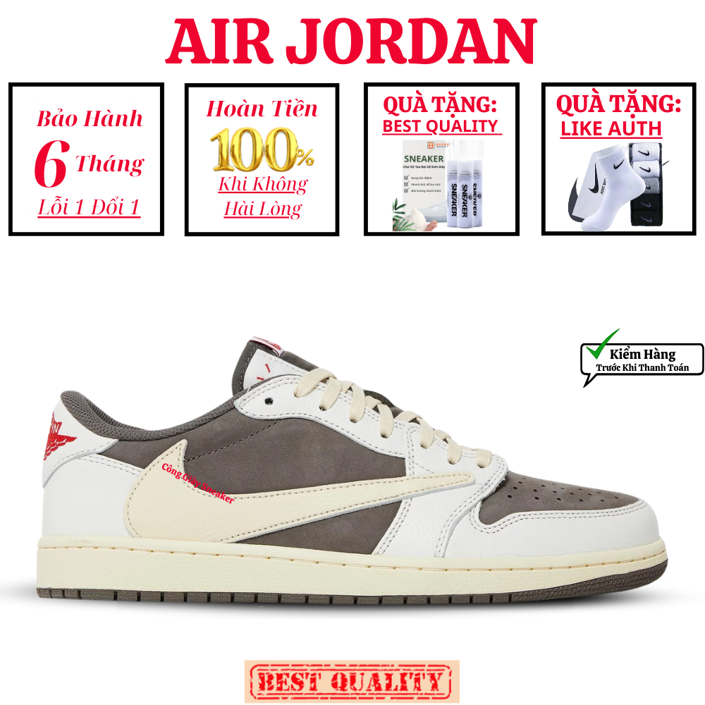 [BEST_QUALITY] Giày Sneaker_Jordan_Travis Scott Nâu.Giày _JD Móc Ngược ...