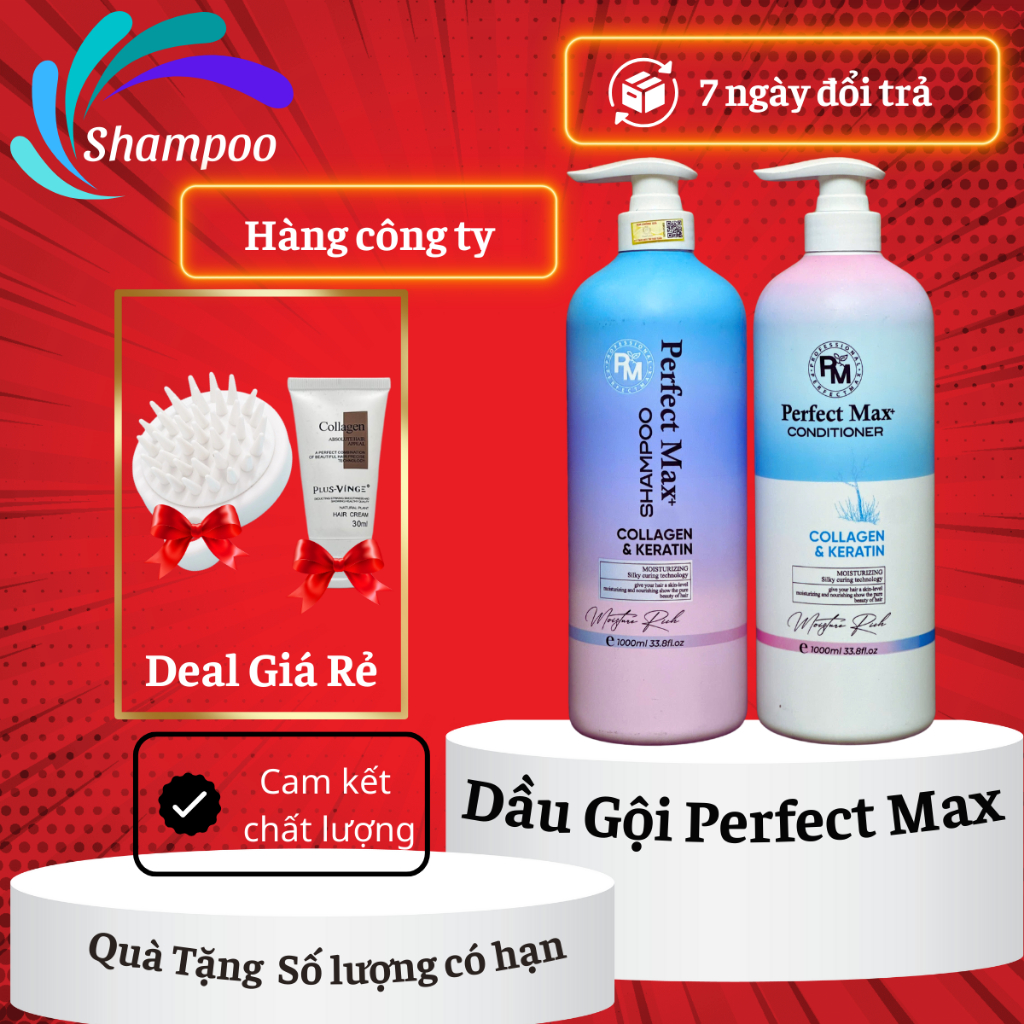 Dầu Gội Perfect Max 1000ML giảm rụng tóc kích mọc tóc phục hồi tóc hàng ...