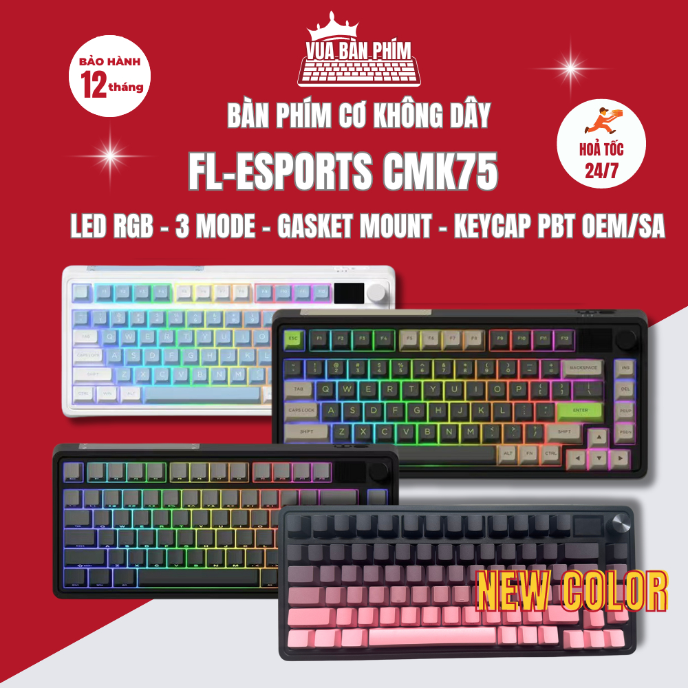 [HÀNG SẴN] Bàn phím cơ FL-Esports CMK75 3 mode, hostswap , led rgb ...