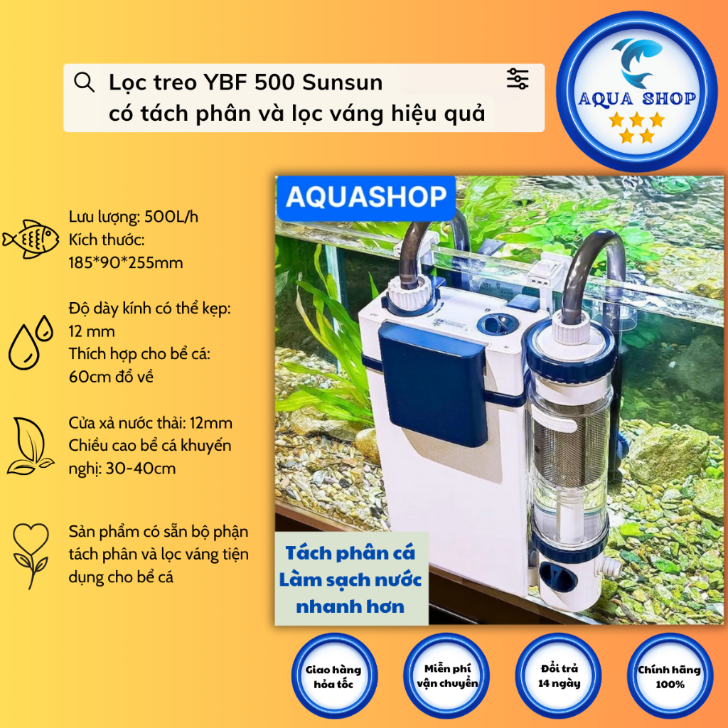 Lọc treo YBF 500 Sunsun có tách phân và lọc váng hiệu quả | Shopee Việt Nam