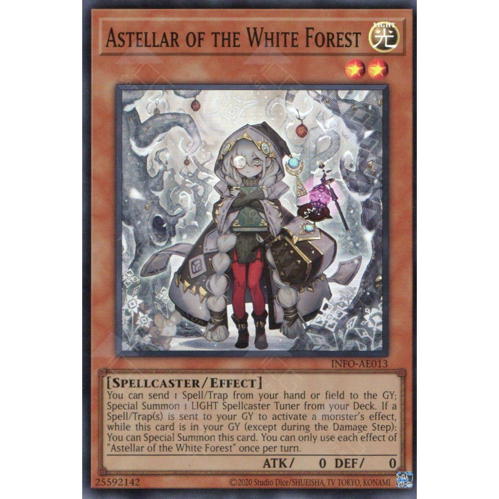 [ Yu-Gi-Oh! ] 01 thẻ trò chơi INFO-AE013 Astellar of the White Forest (SR) | Shopee Việt Nam