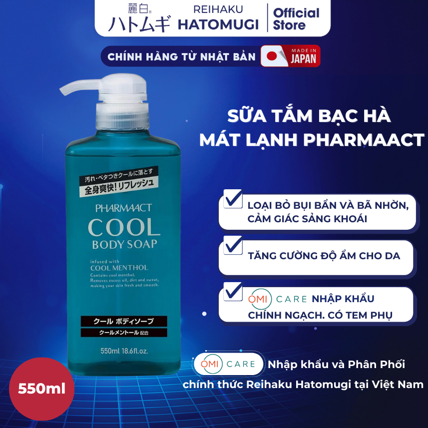 Sữa Tắm Nam Cao Cấp Nhật Bản Bạc Hà Mát Lạnh Pharmaact Cool Body Soap ...