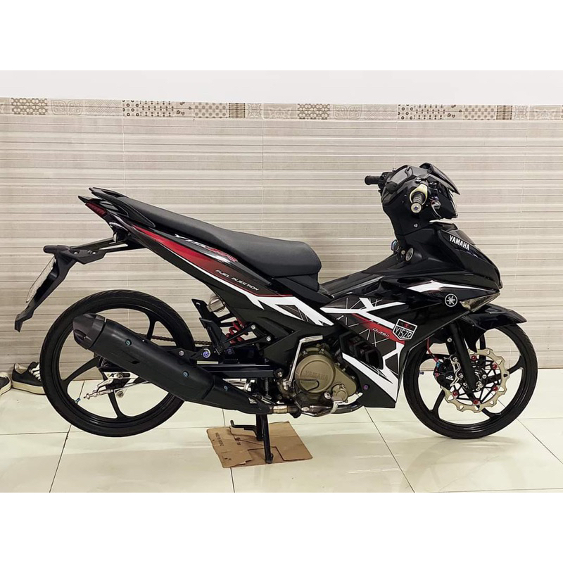 decal tem xe exciter 150 mẫu y15zr sọc đen đỏ trắng | Shopee Việt Nam