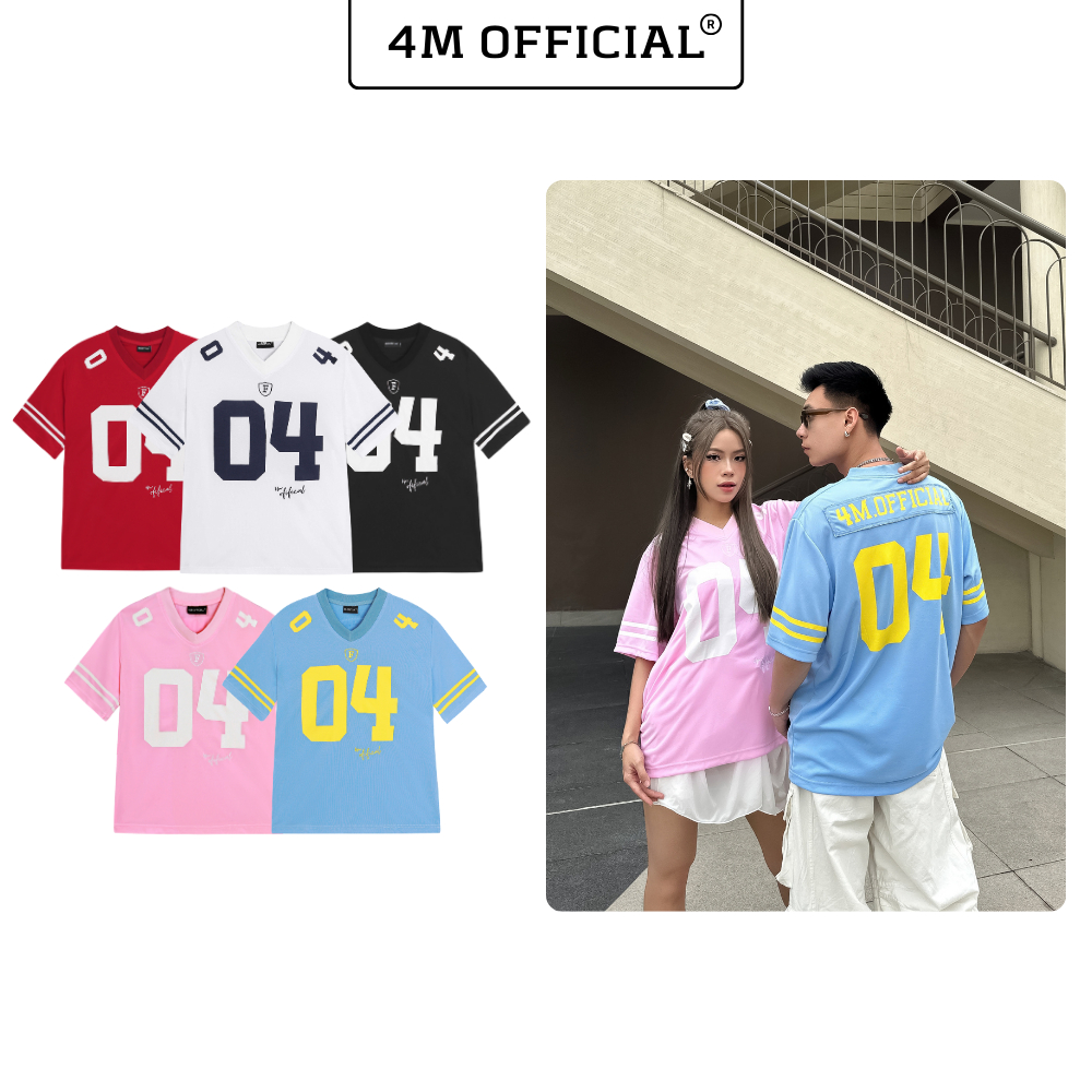 Áo thun thể thao bóng đá 4M OFFICIAL vải mè form rộng, Hoop Tee ...