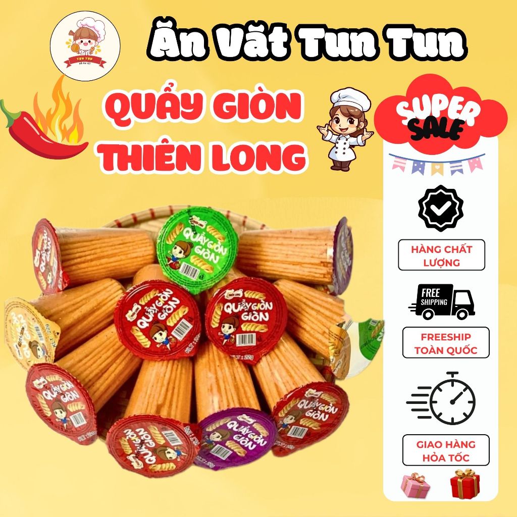 Quẩy giòn giòn Thiên Long, que cay tẩm vị đậm đà, đồ ăn tuổi thơ date ...