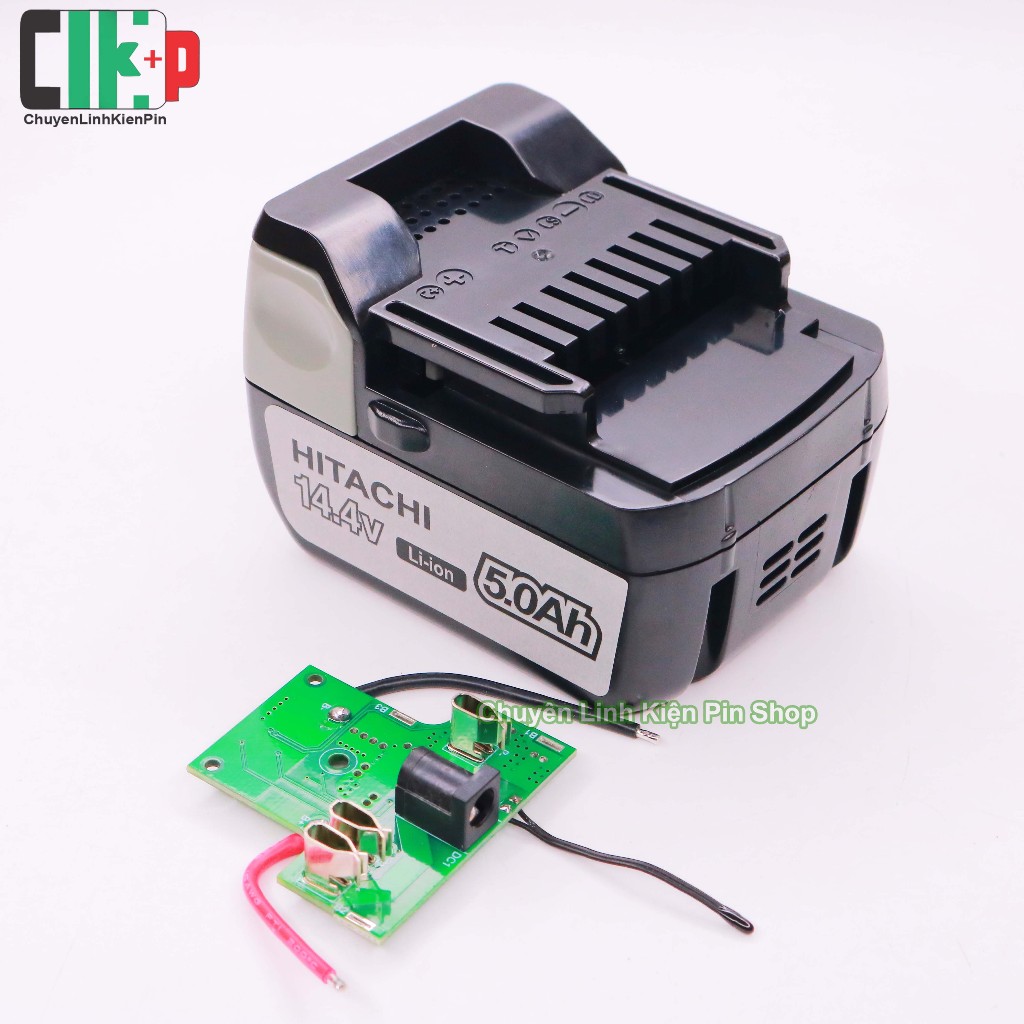 [ HTC 14 DC LED ] Vỏ mạch Hitachi 14v 5Ah có LED báo pin, mạch nhận sạc Adapter ( CLKP ...