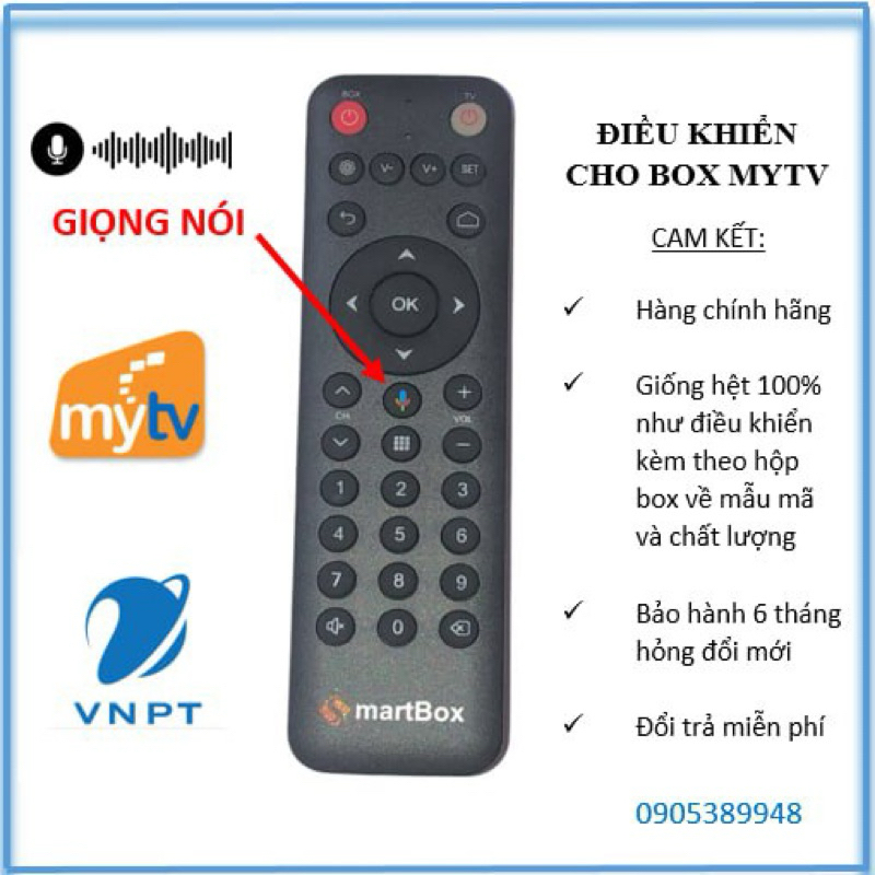 Remote điều khiển smartbox voice giọng nói VNPT MyTV | Shopee Việt Nam
