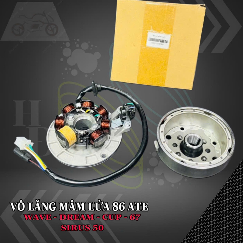 Vô lăng mâm lửa 86 ATE không đề cho xe wave, dream, cub, 67, cd, sirus ...