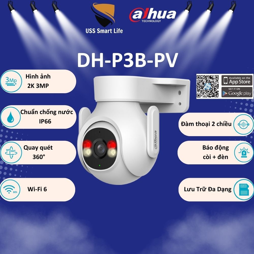 Camera Wifi ngoài trời DAHUA Picoo P3B-PV/DH-P5B-PV xoay 360 độ, đàm ...