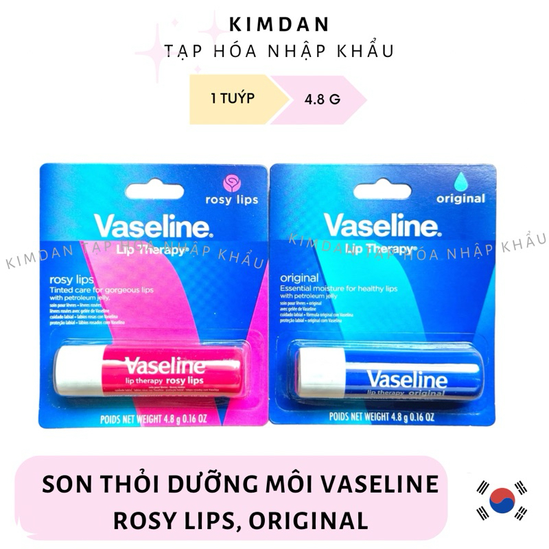 [NK HÀN QUỐC, MỸ] SON SÁP DƯỠNG MÔI VASELINE LIP THERAPY 4.8G DẠNG THỎI ORIGINAL, ROSY LIPS ...