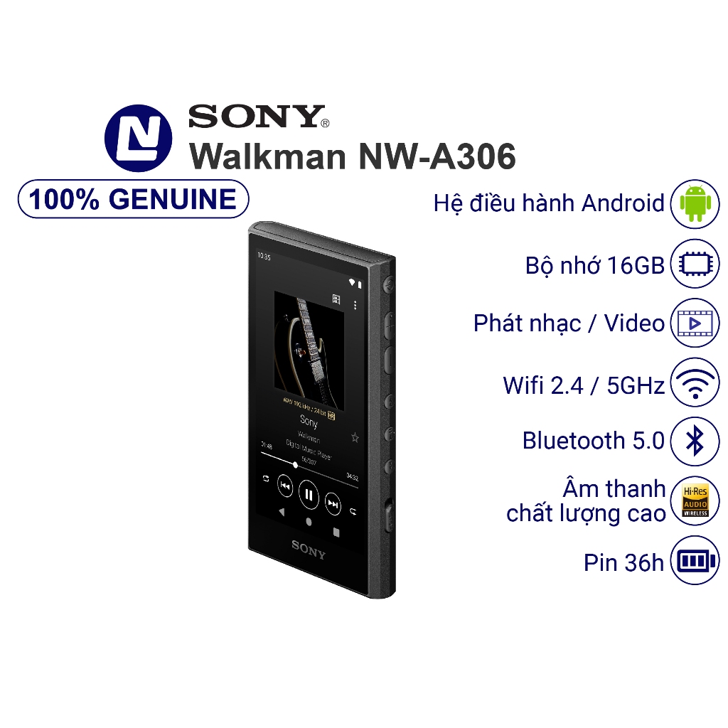 New Full box Sony Walkman NW A306 - Máy nghe nhạc MP4 với Android 12 ...