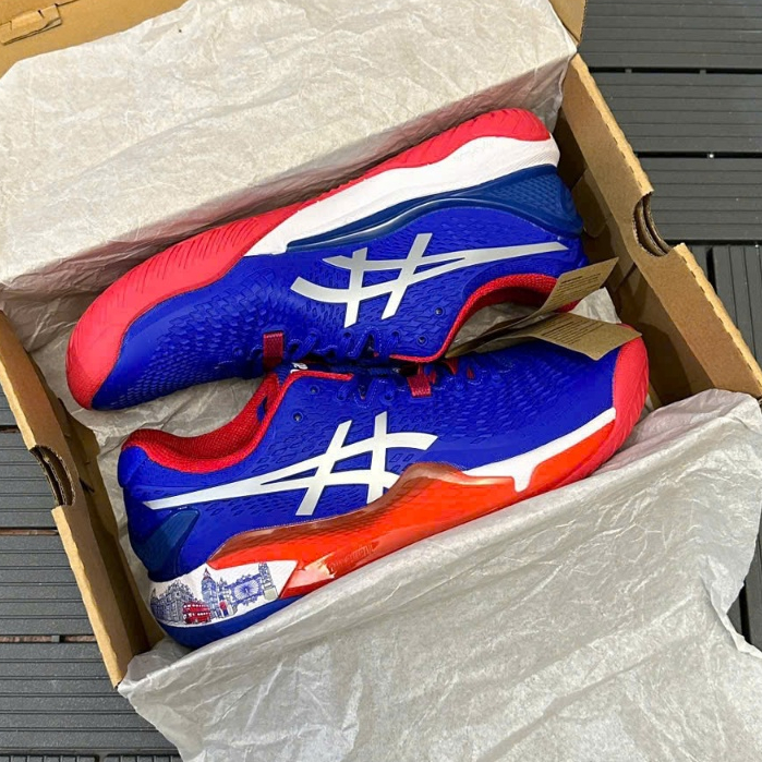 Asics Gel Resolution 9 Blue Red | Shopee Việt Nam