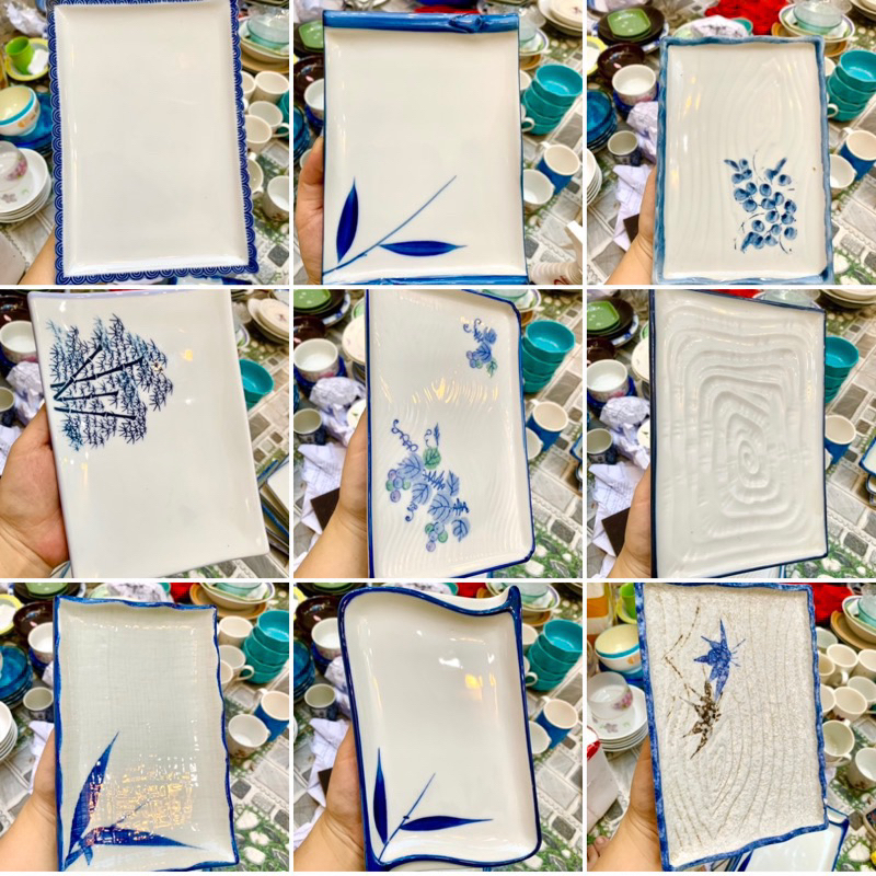 Dĩa chữ nhật gốm Nhật đựng sushi, dĩa maki size dài 17,5-20cm - Gốm Nhật | Shopee Việt Nam