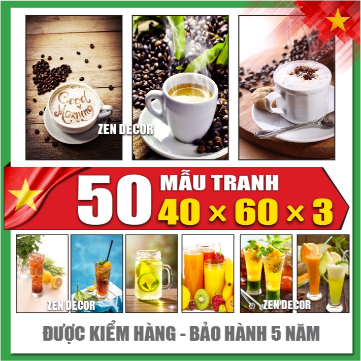 TRANH ĐỒ UỐNG CÓ KHUNG, Tranh cafe, tranh trà sữa, tranh hoa quả, tranh ...