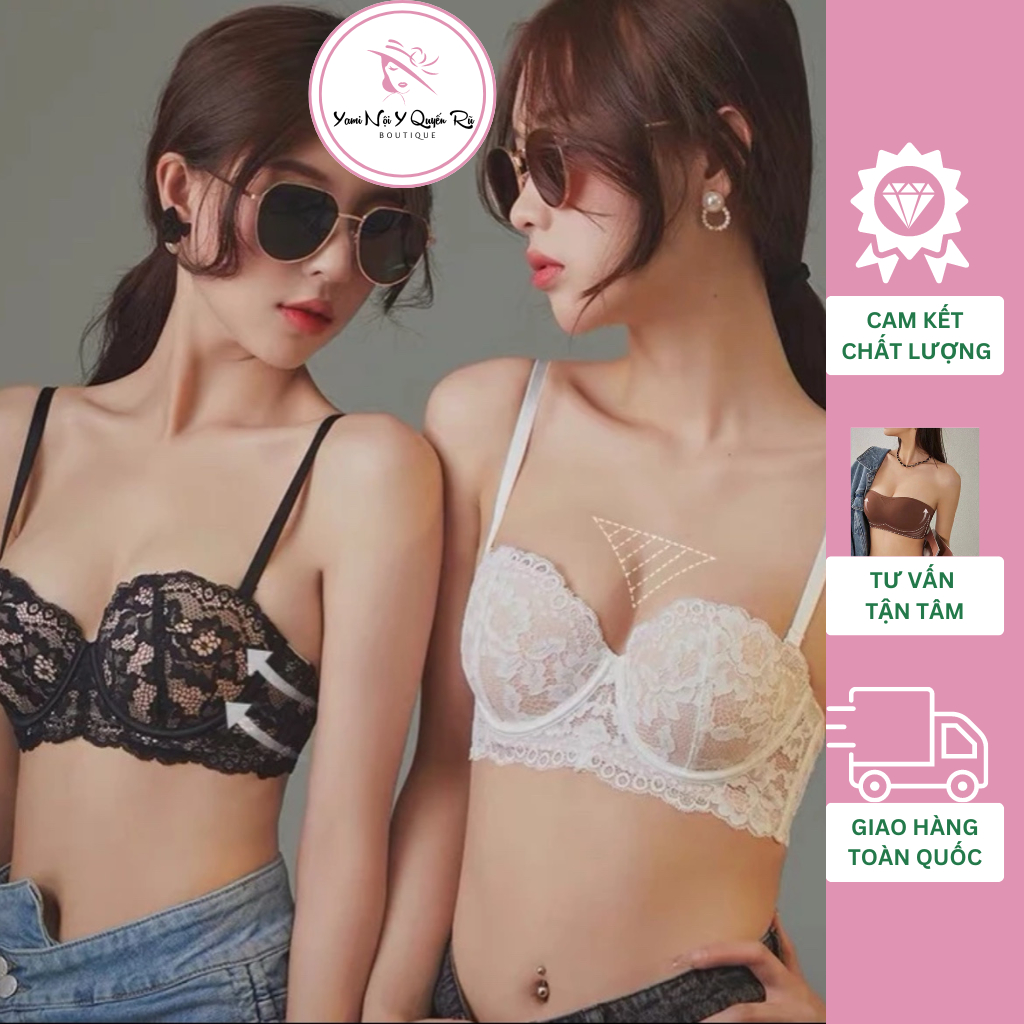 Áo Lót Ren Mút Vừa Nâng Ngực 303 Có Gọng Cúp Ngang Sexy - Bikini_Yami11 | Shopee Việt Nam