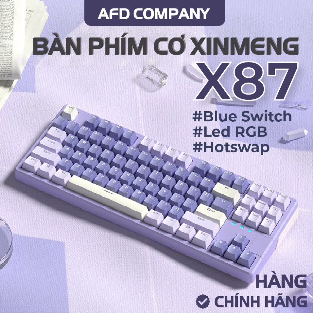 Bàn Phím Cơ Xinmeng X87 Blue Switch Led Rgb Có Hotswap 87 Phím , Hỗ trợ bluetooth , nhiều màu ...