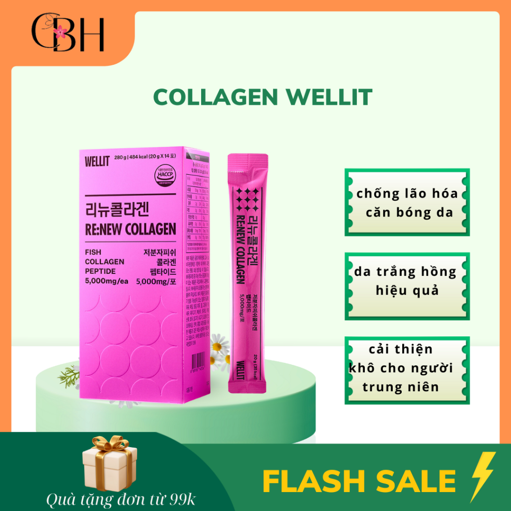 Renew Collagen WELLIT Hàn Quốc Hàm Lượng Cao 5000mg ,Tái tạo Trẻ hóa da ...