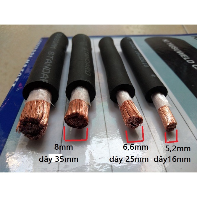 Dây cáp máy hàn hàn quốc16mm2, 25mm2, 35mm2 ,50mm2 giá 1 mét | Shopee ...