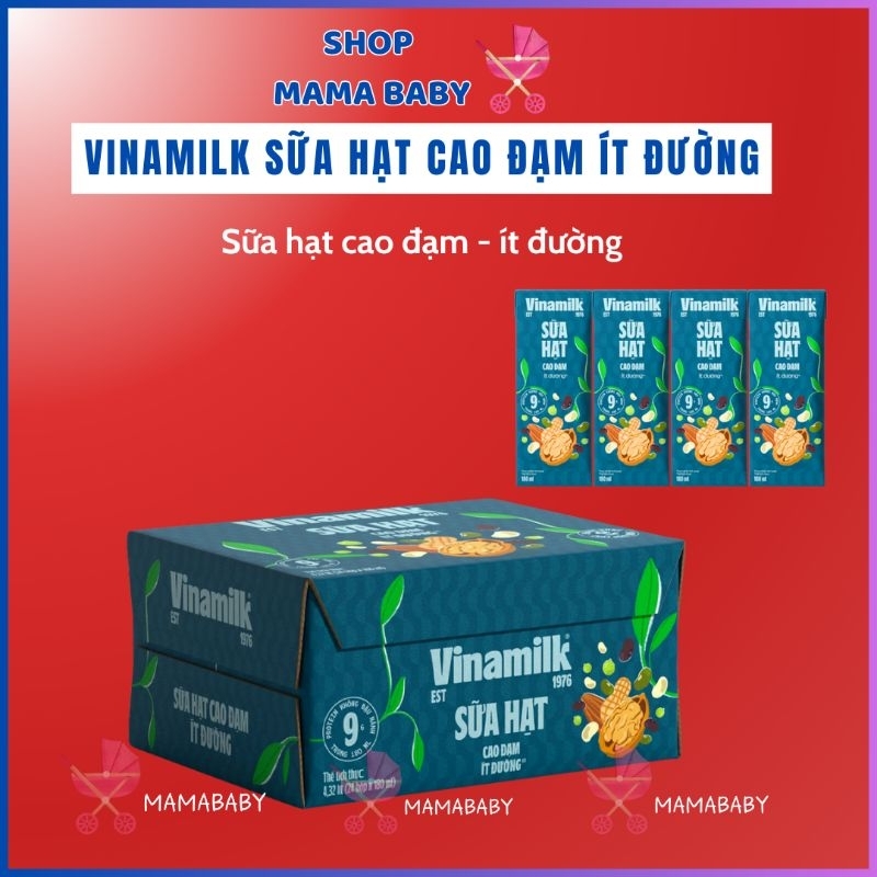 VINAMILK SỮA HẠT CAO ĐẠM - ít đường hộp 180ml | Shopee Việt Nam