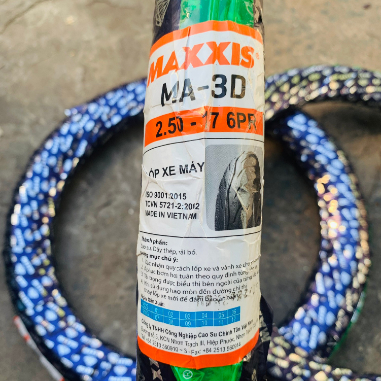 Vỏ lốp Maxxis 3D 2.50-17 sử dụng ruột lắp cho vỏ trước các dòng xe số ...