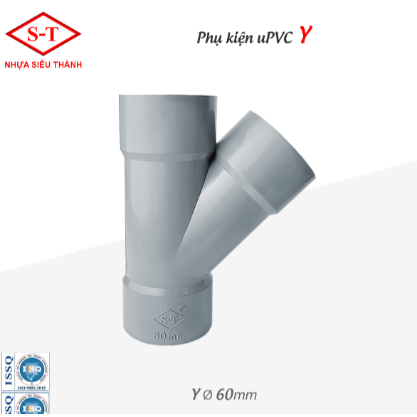 Chữ Y, Ba Chạc 45 độ phi 21, 27, 34, 42, 49, 60mm. Hàng Chính Hãng - Nhựa Siêu Thành (ST ...