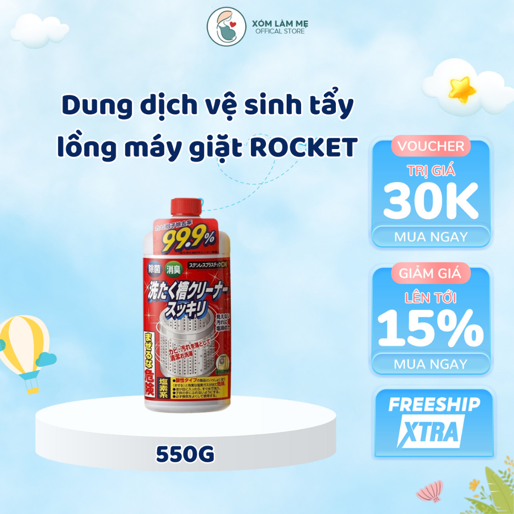 Dung Dịch Tẩy Lồng Máy Giặt Rocket 99,9% Diệt Vi Khuẩn Nấm Mốc Và Cặn ...