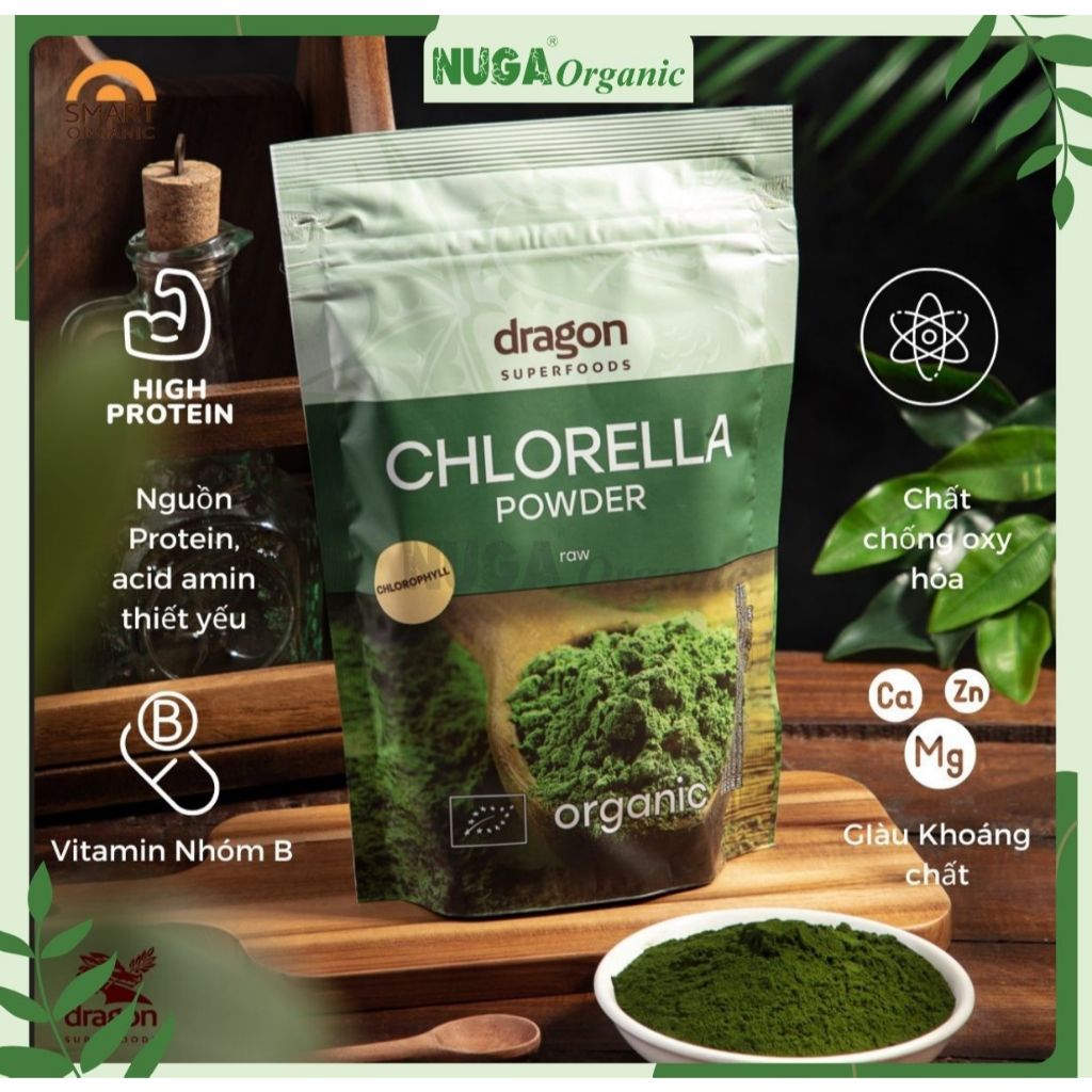 Bột tảo Chlorella hữu cơ (Organic Chlorella Powder) - Dragon Superfoods ...