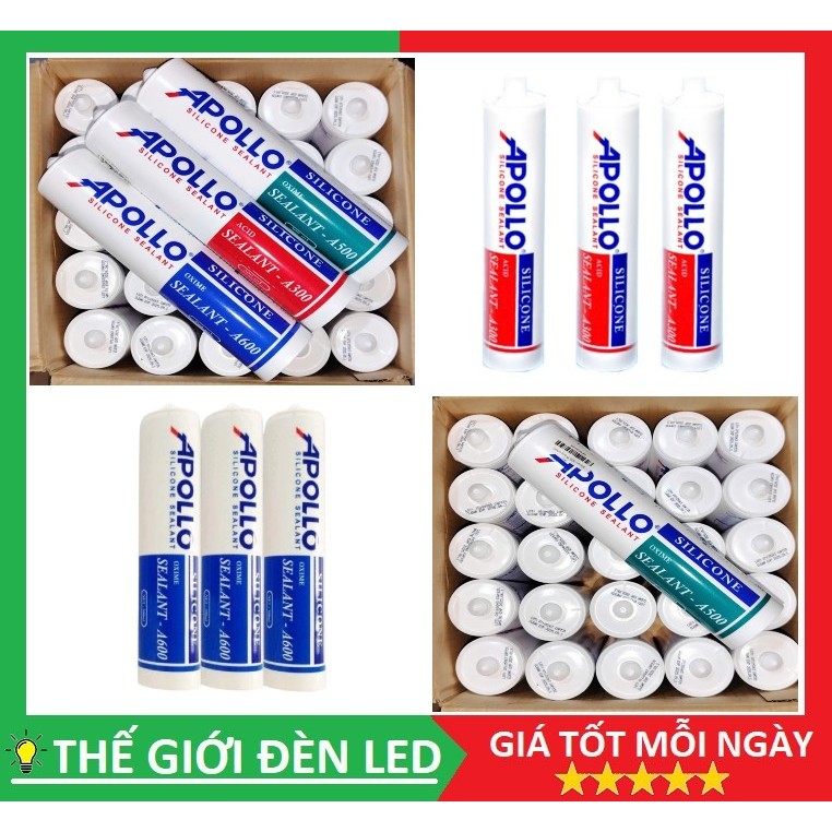Thùng keo Silicon Apollo A300 - A500 - A600 dung tích 300ML hàng chính ...