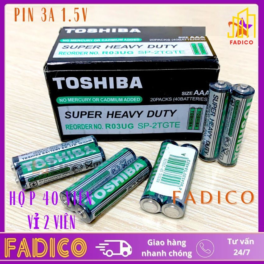 1 Hộp Pin AAA TOSHIBA 1.5V-HỘP 40 VIÊN-Pin 3A ,Pin tiểu dùng Cho Remote ...