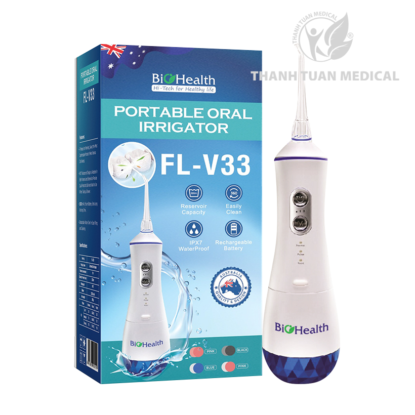 Máy tăm nước không dây BioHealth FL-V33 Australia kèm củ sạc,và túi ...