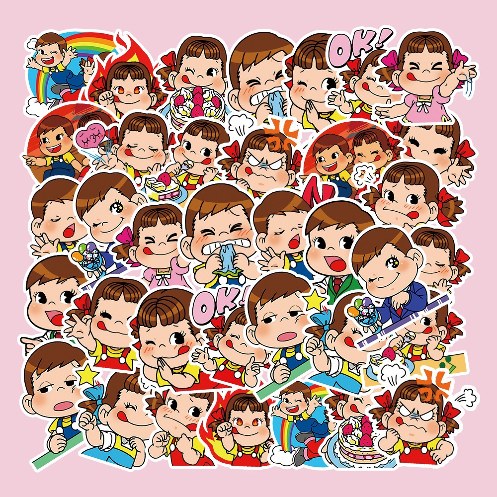 Sticker s594 Hoạt hình Peko chan trang trí mũ bảo hiểm,guitar,ukulele ...