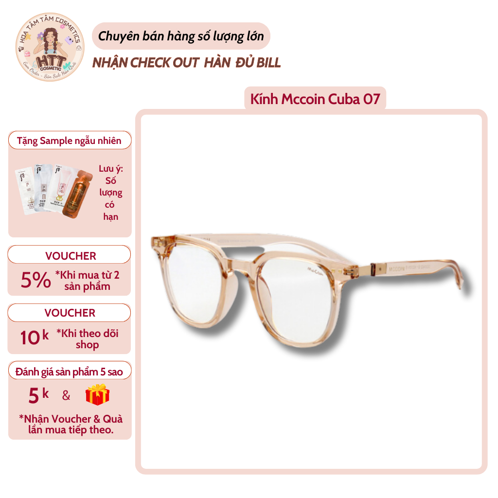 Kính thời trang unisex Mccoin Cuba Hàn Quốc kính râm đi biển chống tia ...